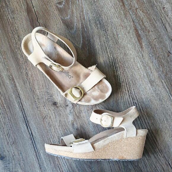 Papillio | Shoes | Papillio Tan Wedge Platform Sandal Size 5 | Poshmark